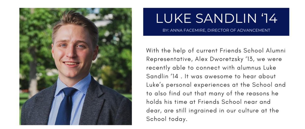 October Alumni Spotlight Article: Luke Sandlin